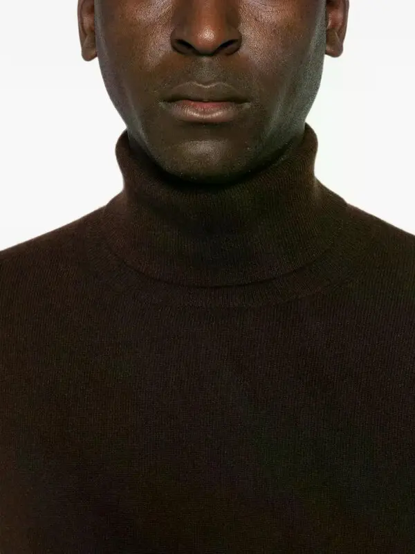 Eric Bompard Cashmere Roll Neck Knit - Brown