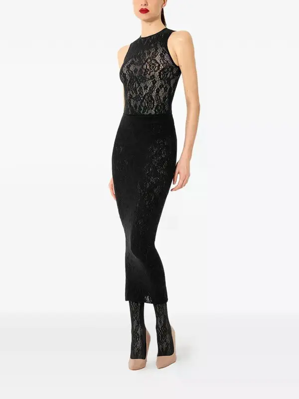 Wolford Floral Lace-mesh Tights - Black