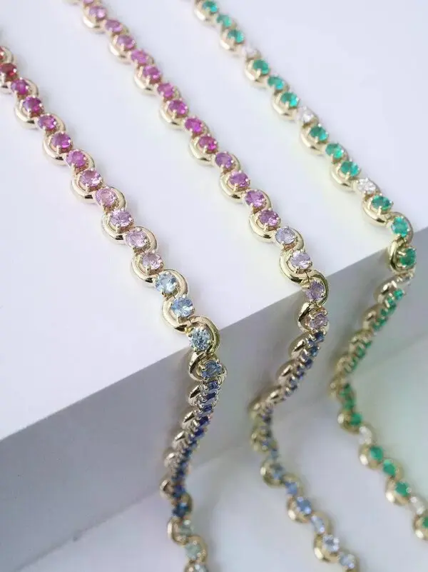 STATE PROPERTY 18k Yellow Edessa Mist Sapphire Tennis Bracelet - Gold