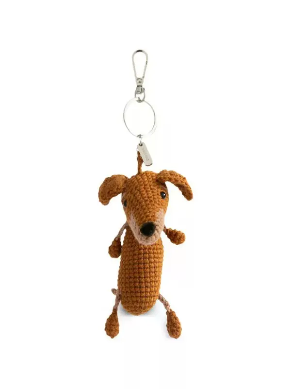 NAHMIAS Doxie Crochet Keychain - Brown