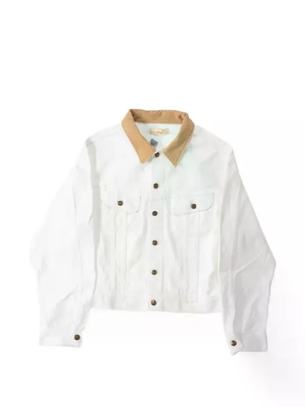 CHERRY LA Corduroy-collar Denim Jacket