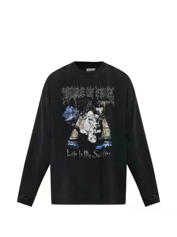 Vetements Graphic-print Long-sleeve T-shirt - Black