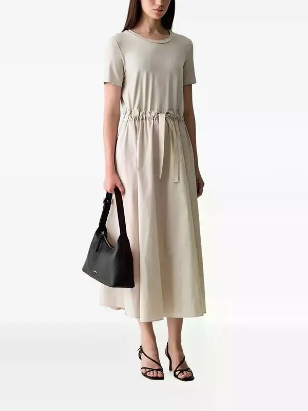 Joseph Ribkoff Maxi Dress With Drawstring Waist And Short Sleeves