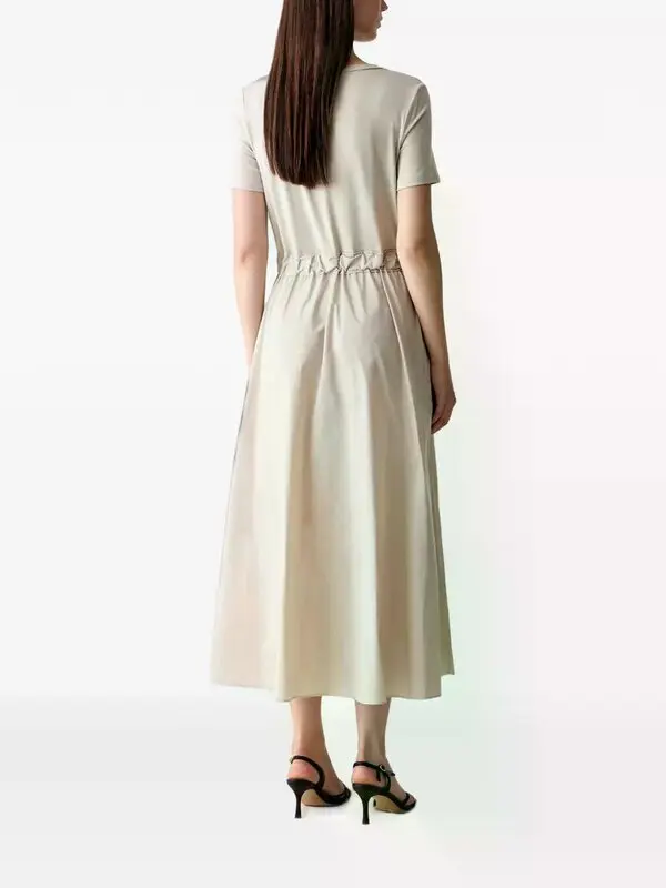 Joseph Ribkoff Maxi Dress With Drawstring Waist And Short Sleeves