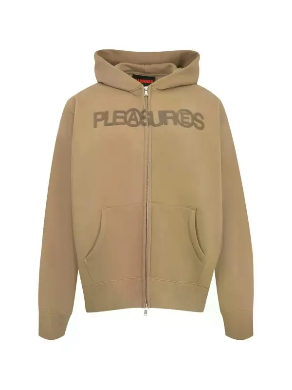 PLEASURES Zine Logo-print Hoodie - Neutrals