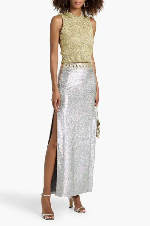 Rabanne Embellished Lamé Maxi Dress