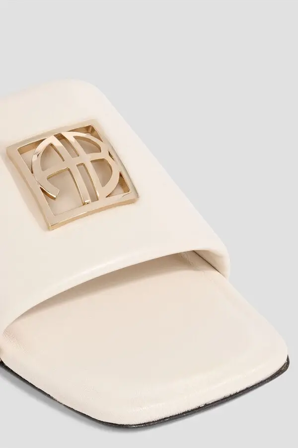 ANINE BING Ria Embellished Leather Slides