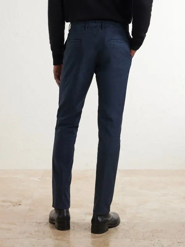 SLOWEAR Straight-leg Stretch-cotton Trousers - Blue