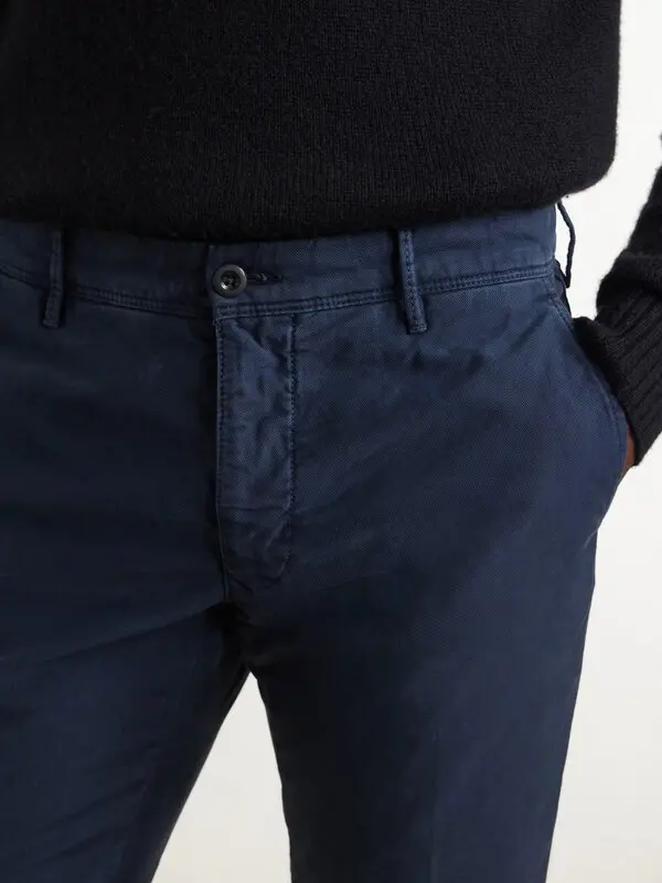 SLOWEAR Straight-leg Stretch-cotton Trousers - Blue