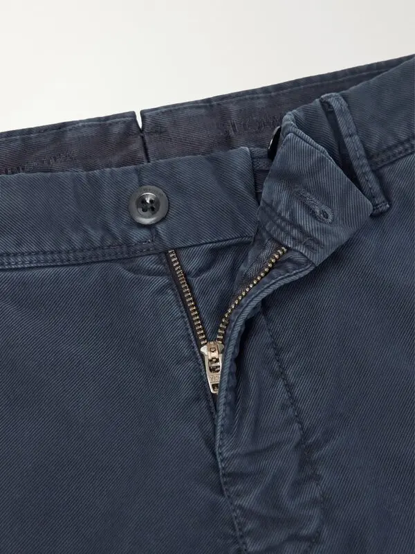 SLOWEAR Straight-leg Stretch-cotton Trousers - Blue