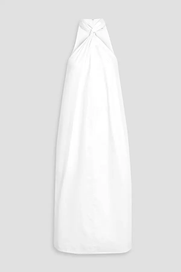 ANINE BING Cosette Twisted Cottonpoplin Midi Dress - White