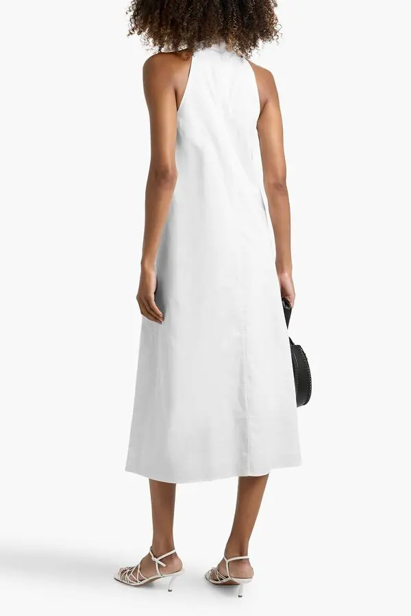ANINE BING Cosette Twisted Cotton-poplin Midi Dress