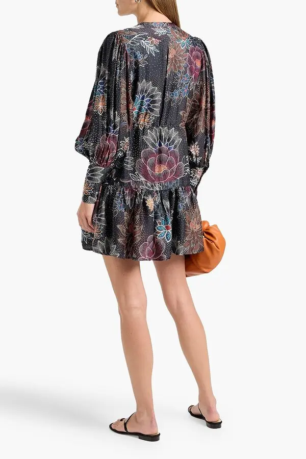 Farm Rio Printed Crepe Mini Dress