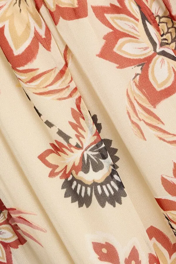Farm Rio Floral Print Voile Midi Skirt