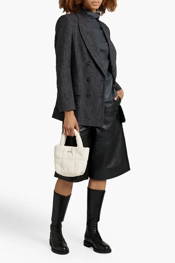 Brunello Cucinelli Doublebreasted Embroidered Woolblend Blazer