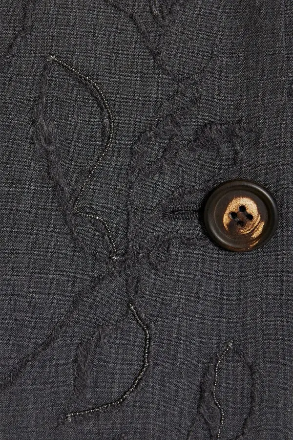 Brunello Cucinelli Doublebreasted Embroidered Woolblend Blazer
