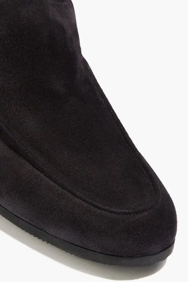 John Lobb Pebbled Leathertrimmed Suede Loafers