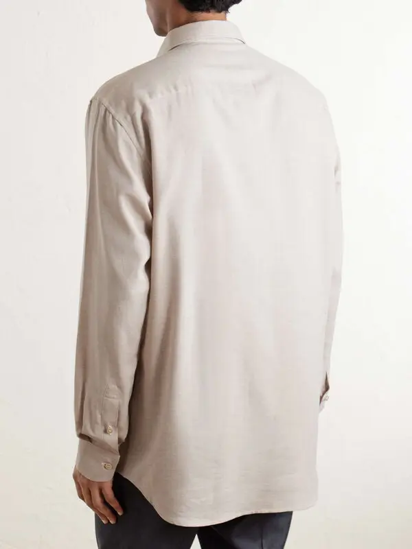 Brioni Marcello Cotton And Cashmere-blend Shirt