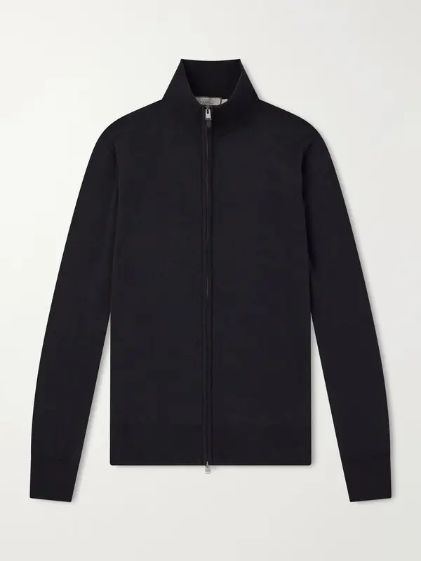 Canali Wool Zip-up Sweater