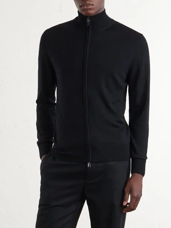Canali Wool Zip-up Sweater