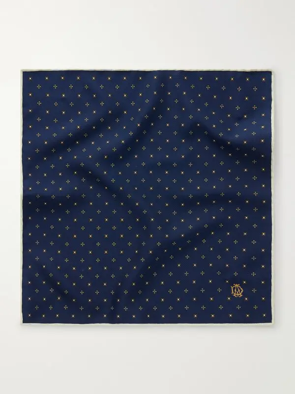 Dunhill Floral-jacquard Silk Pocket Square