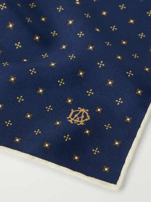 Dunhill Floral-jacquard Silk Pocket Square