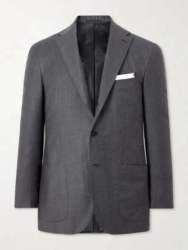 Kiton Brushed Wool Suit Jacket