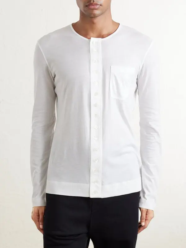 Dries Van Noten Cotton-jersey Cardigan - White