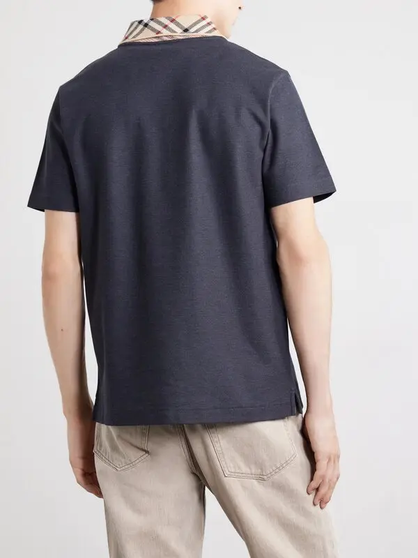 Burberry Checked Cotton-piqué Polo Shirt