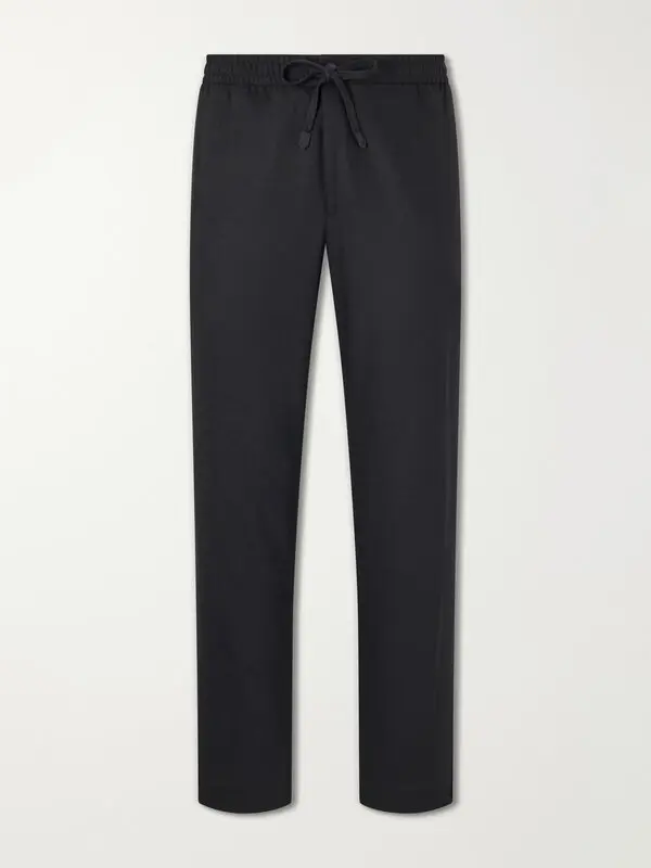 Canali Straight-leg Wool-blend Trousers - Black