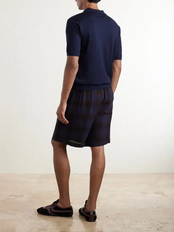 Dries Van Noten Murice Merino Wool Polo Shirt - Blue