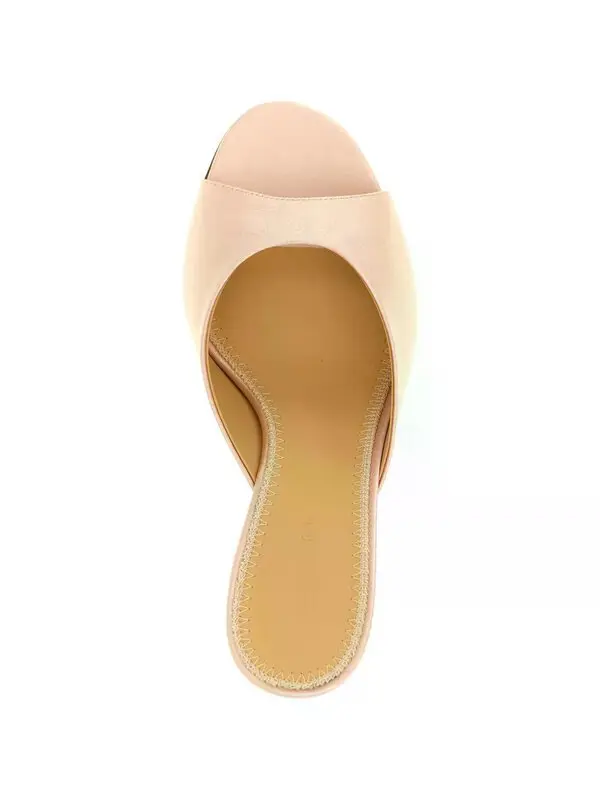 Magda Butrym Satin Finish Curved Heel Mules - Pink