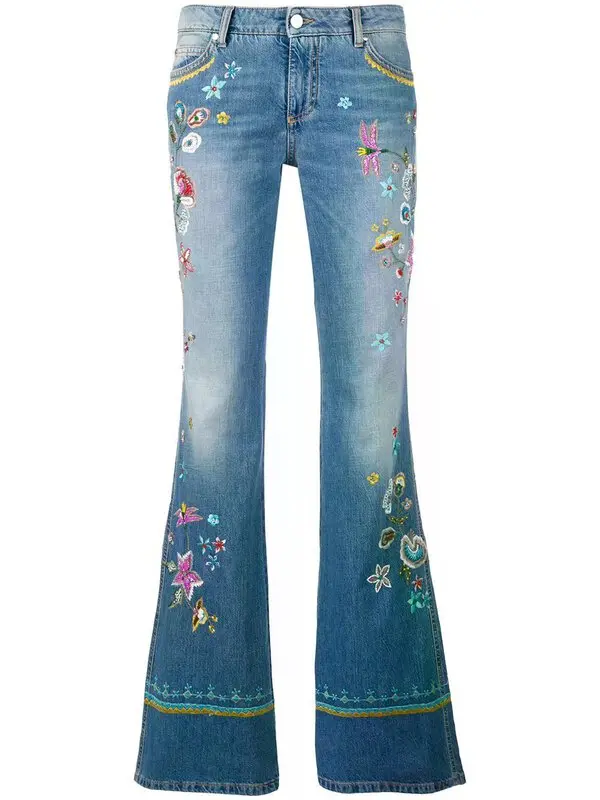 Ermanno Scervino Embroidered Bootcut Jeans - Blue