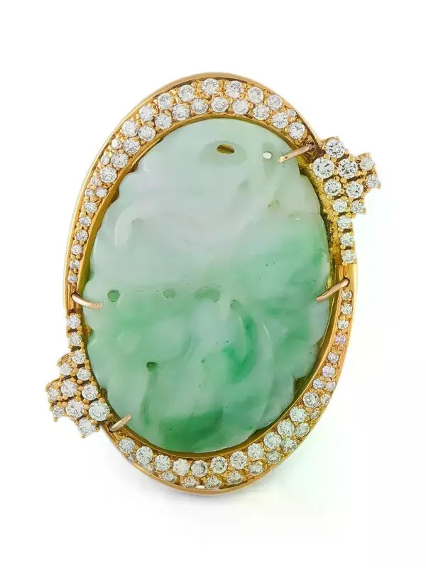 LB EXCLUSIVE Jade And Diamond Brooch