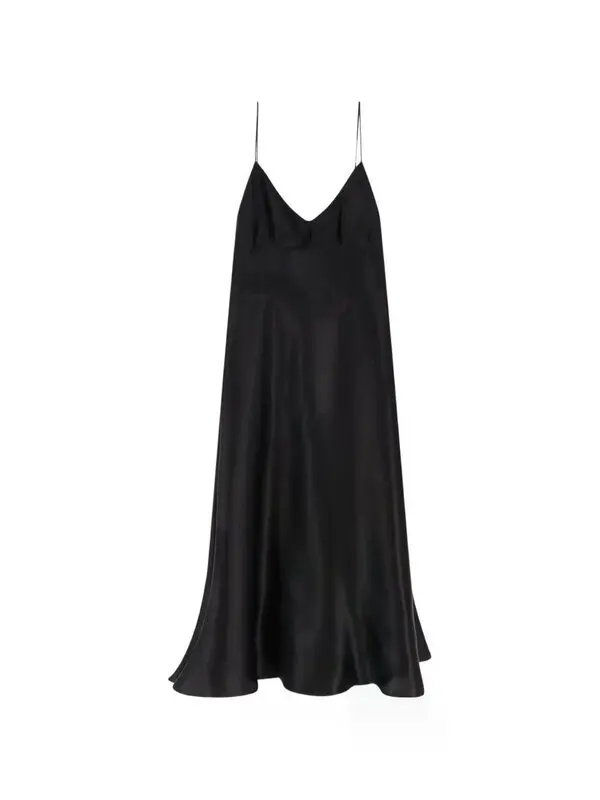 Alberta Ferretti V-neck Flared Midi Dress - Black