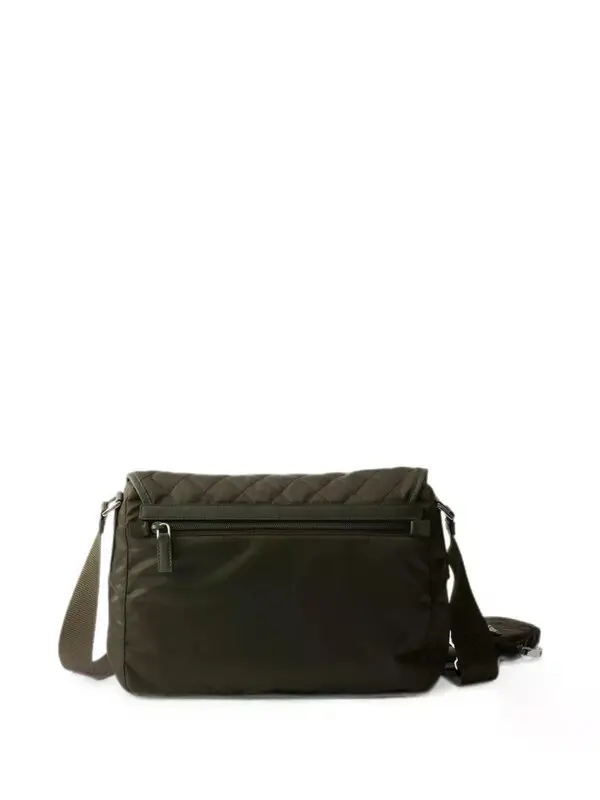 Prada Large Quilted Re-nylon Shoulder Bag With Saffiano Trim