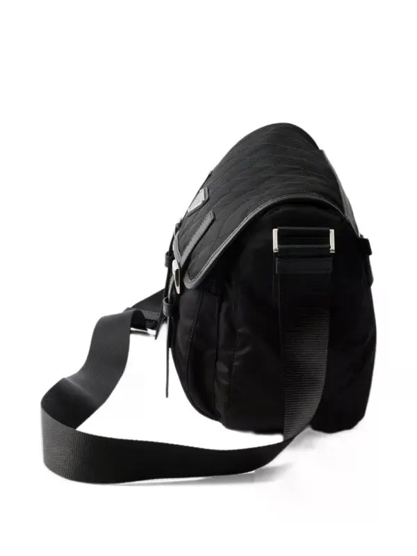 Prada Large Quilted Re-nylon Shoulder Bag With Saffiano Trim