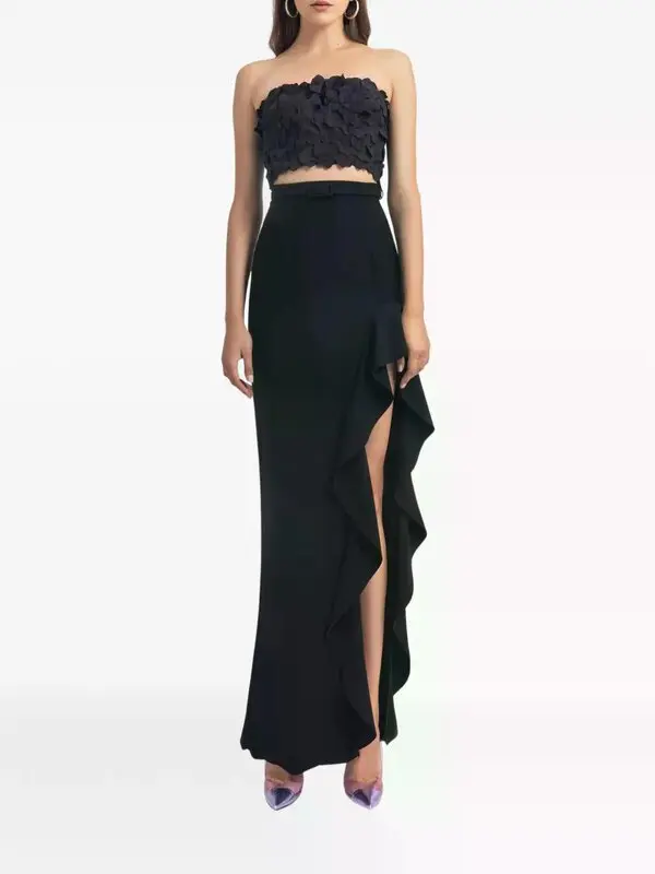 GEMY MAALOUF Ruffled Side-slit Skirt