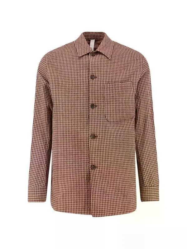 HEVO Bari Check-pattern Shirt - Brown