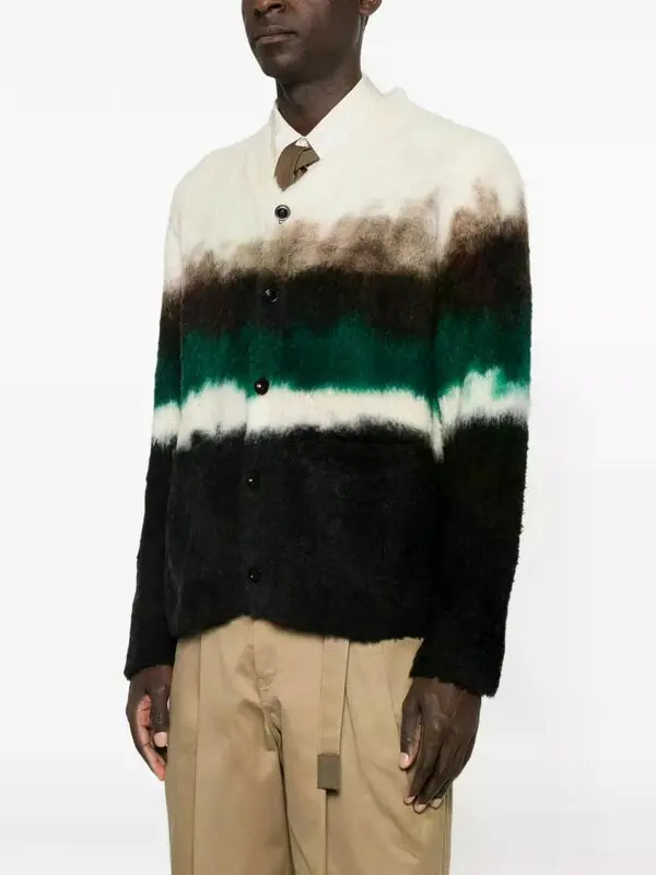 Sacai Striped V-neck Cardigan