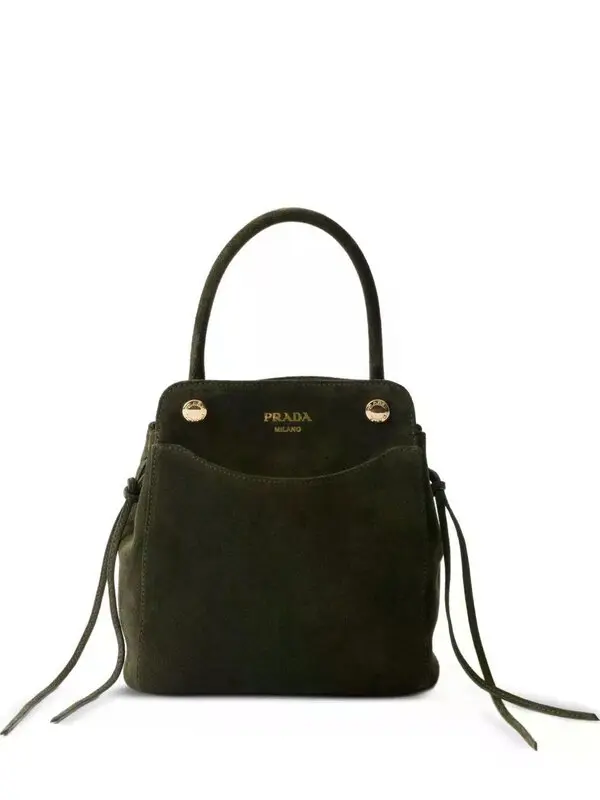 Prada Carry Mini Suede Handbag - Green
