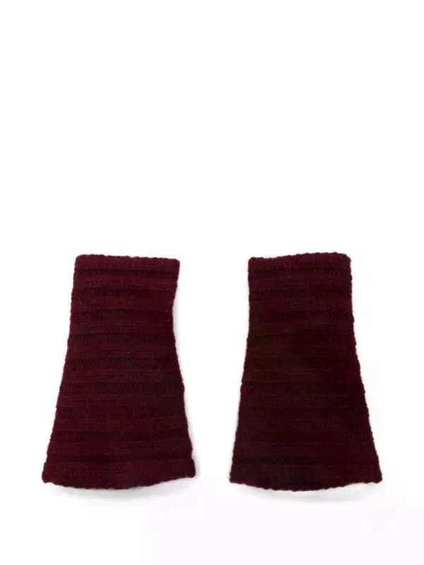 LISA YANG Ribbed-knit Fingerless Gloves - Red