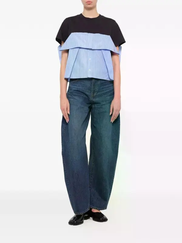 Sacai Striped Panelled T-shirt