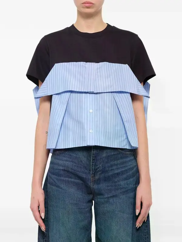 Sacai Striped Panelled T-shirt