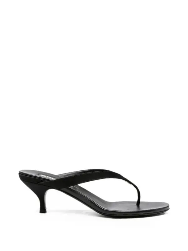 Miu Miu Thong-strap Kitten-heel Sandals - Black