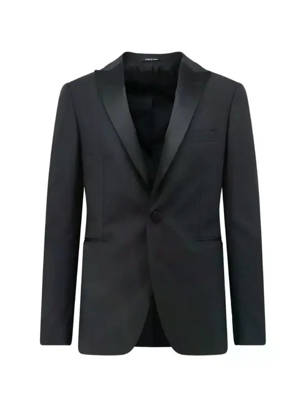 Tagliatore Peak-lapel Single-breasted Blazer - Black