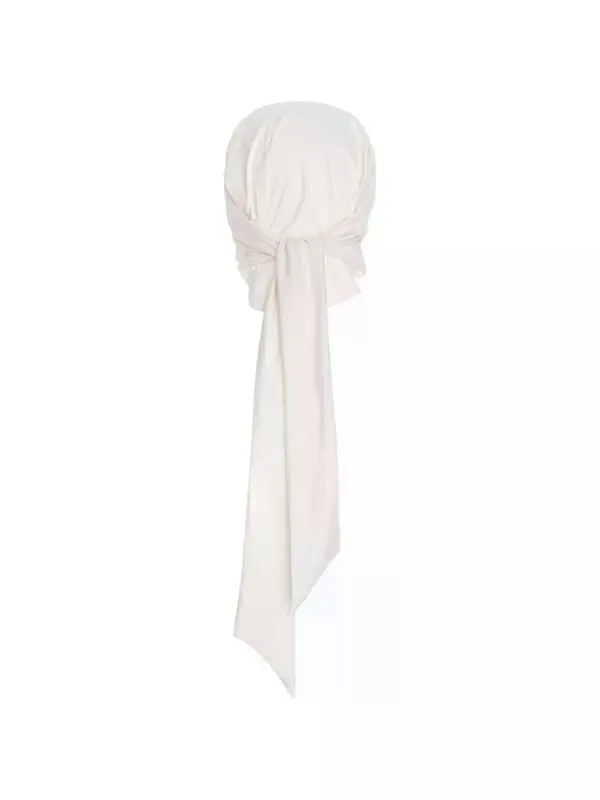 NOIRE SWIMWEAR Knot-detail Head Scarf - White