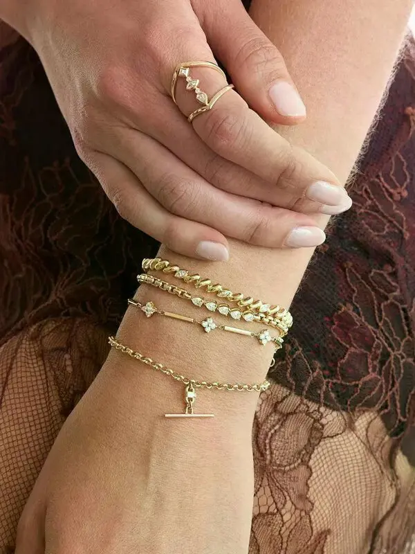 Zoe Chicco Box-chain Diamond Bracelet