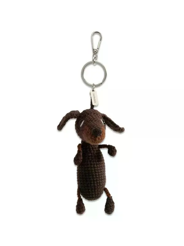 NAHMIAS Doxie Crochet Dog Keychain - Brown