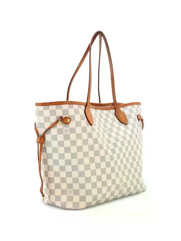 LOUIS VUITTON Neverfull Nm Damier Mm Tote Bag - White